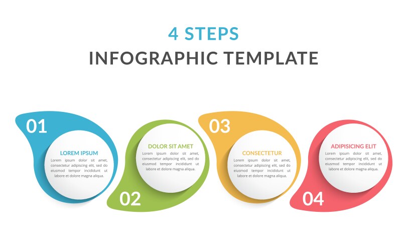 4 points infographic template with circle layout Vector Image
