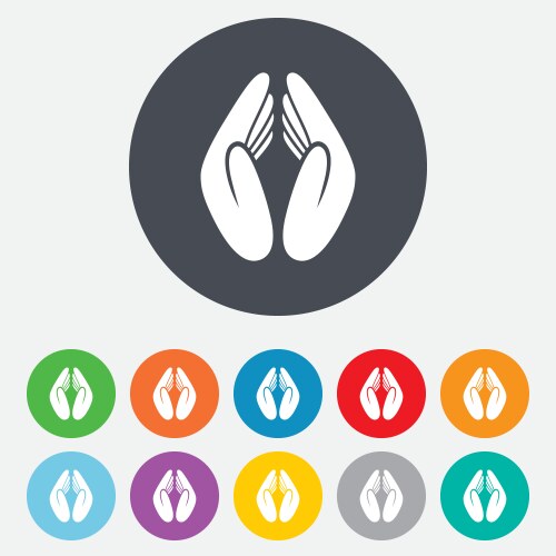 Praying hands symbol and logo Royalty Free Vector Image