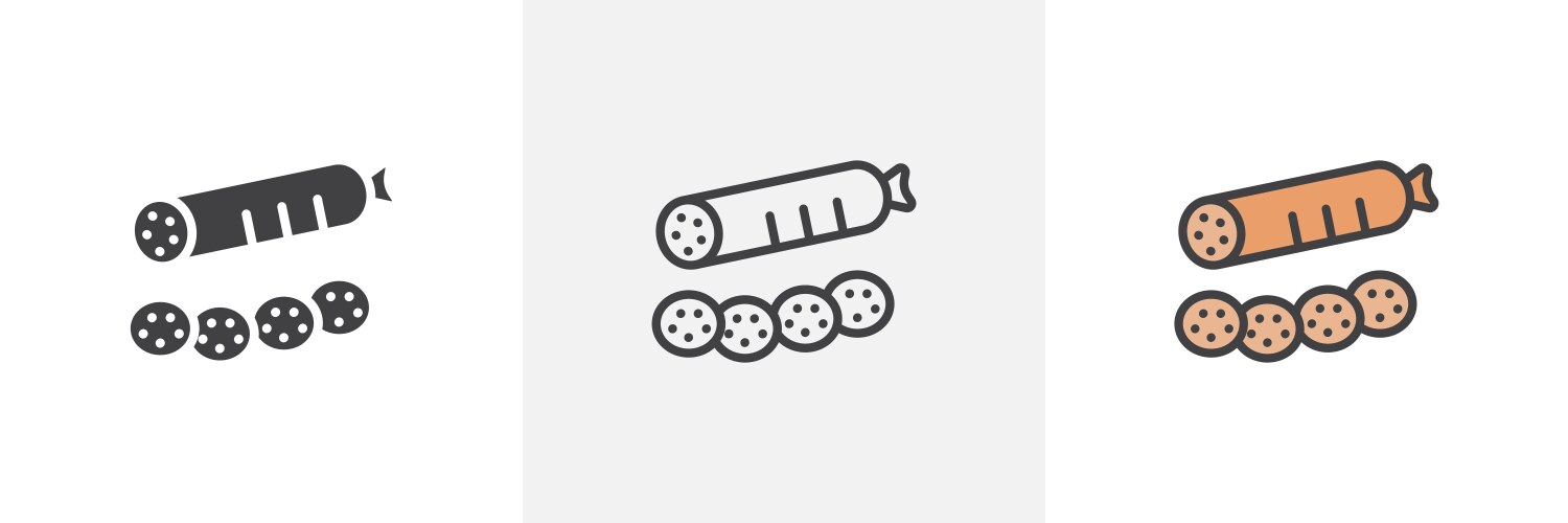 Salami icon set on white background Royalty Free Vector