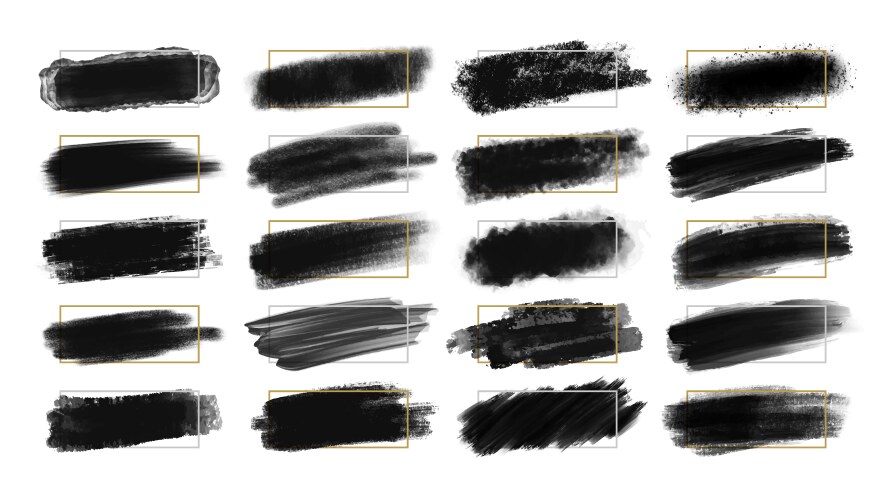 Watercolor brush stroke with line frame Royalty Free Vector