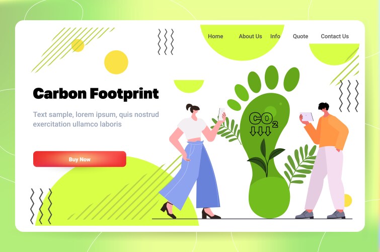 Carbon footprint ecology global warming concept Vector Image