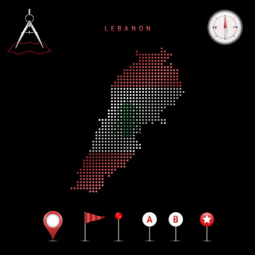 Lebanon editable outline map Royalty Free Vector Image