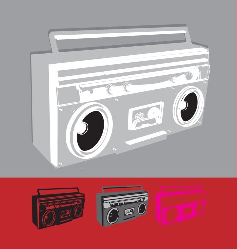 Ghetto blaster pop graf version Royalty Free Vector Image