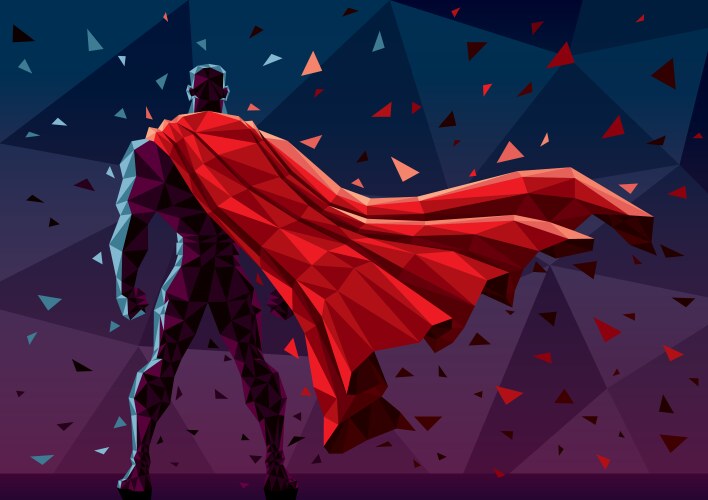 Superhero back isolated Royalty Free Vector Image