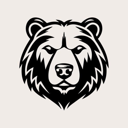 Lion head one color logo emblem or icon Royalty Free Vector