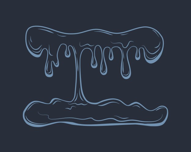 Dripping liquid outline contoured Royalty Free Vector Image