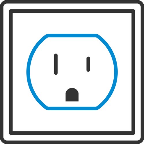 86 type wall socket panel 5-pins outlet electric Vector Image