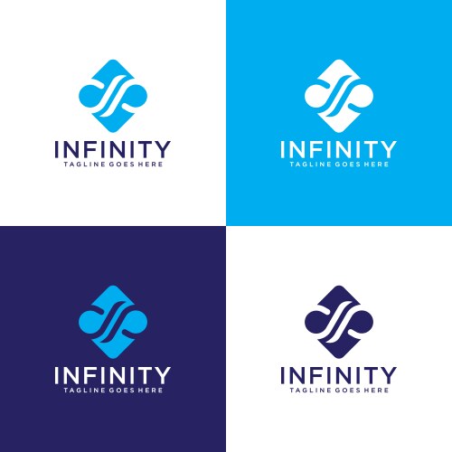 Infinity symbol icon or logo template Royalty Free Vector
