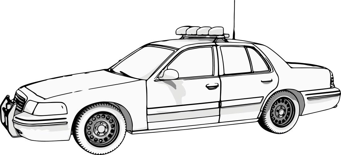 Police car sketch Royalty Free Vector Image - VectorStock