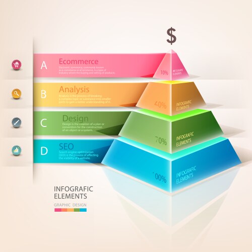 Pyramid chart Royalty Free Vector Image - VectorStock