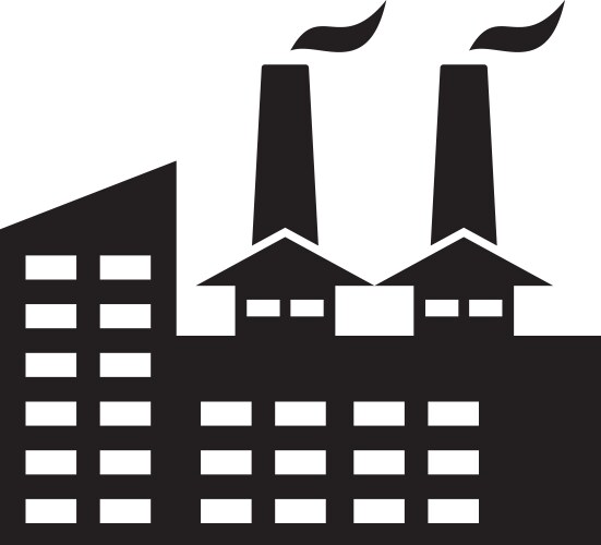 Factory building industrial Royalty Free Vector Image