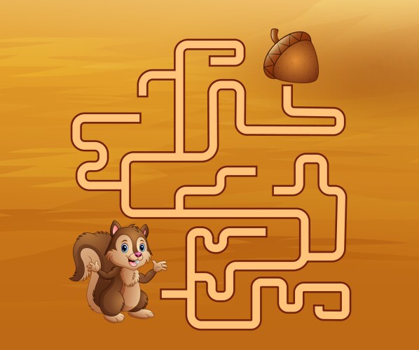 Help mole to find way home in an underground maze Vector Image