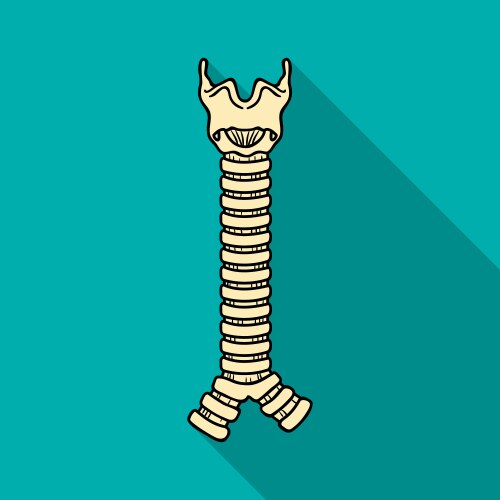 Cartoon Trachea Icon - Respiratory System Vector Image