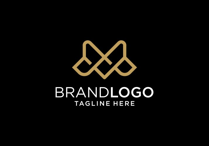 Letter m logo design for fashion brand initial Vector Image