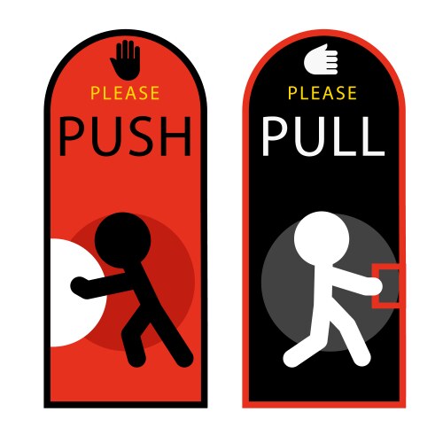 Push Pull Stickers Vector Images (over 150)