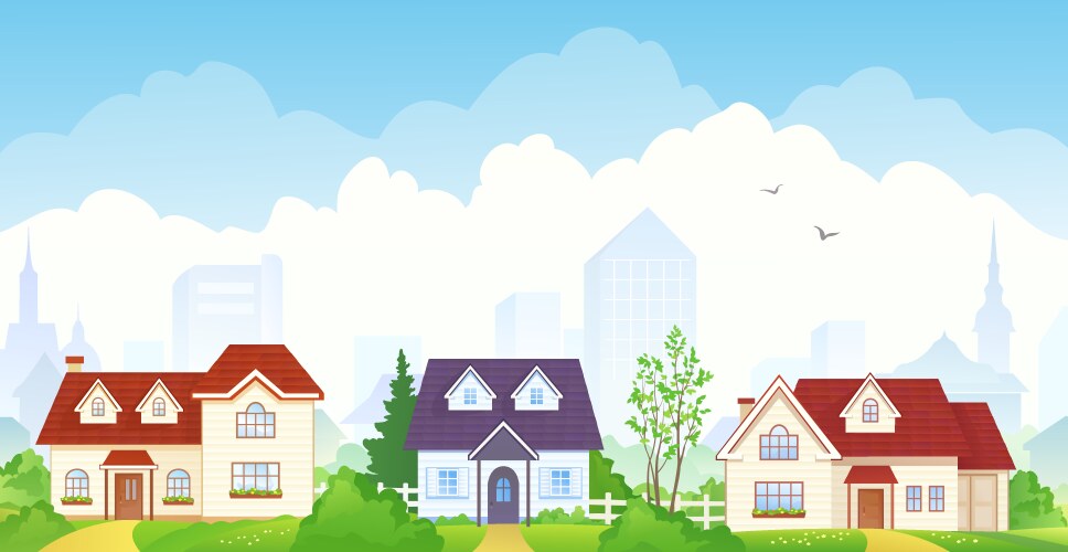 Suburb city background Royalty Free Vector Image