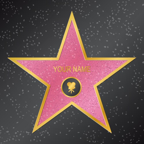 Hollywood star celebrity fame walk golden Vector Image