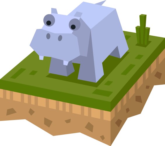 Set of different isometric 3d animals Royalty Free Vector