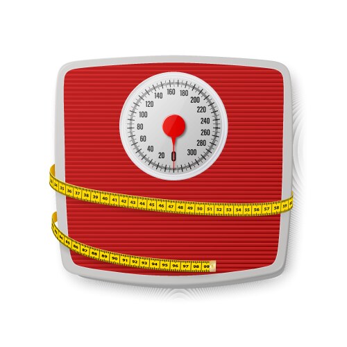 Bathroom Floor Weight Scale And Measuring Tape Vector Image