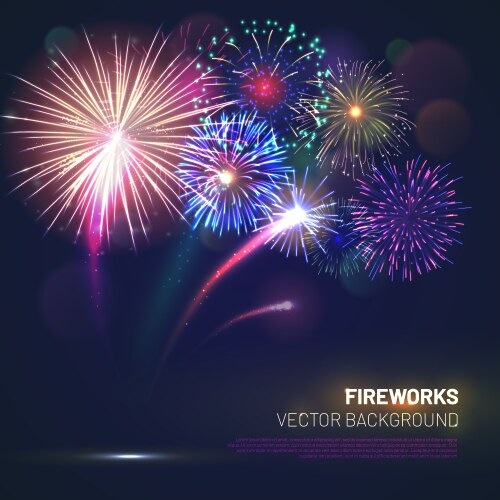 Festive fireworks realistic sparkling firework in Vector Image