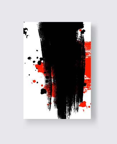 Red and black abstract background with ink splats Vector Image