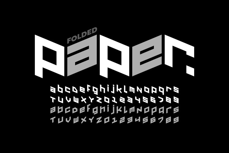 Paper style font design Royalty Free Vector Image