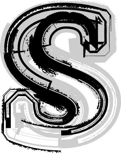 Colorful font letter s Royalty Free Vector Image