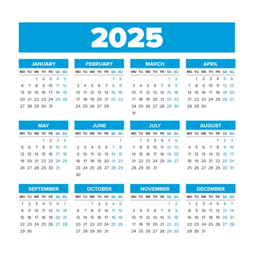Simple calendar 2024 weeks start on monday Vector Image