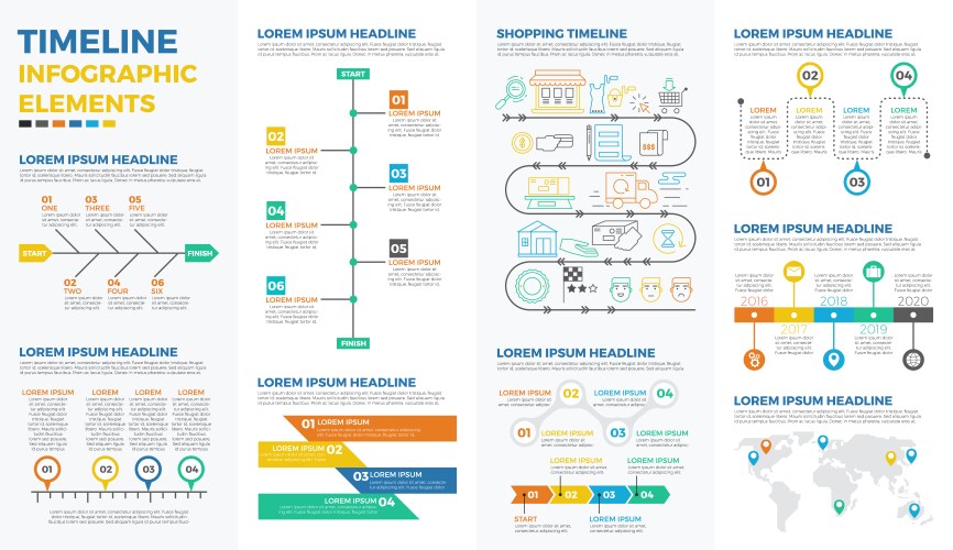 Infographic company history timeline template Vector Image