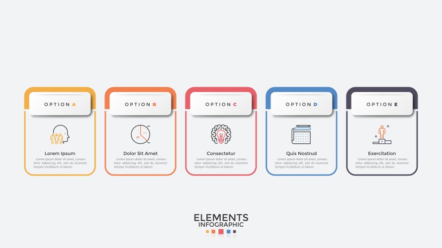 Navigation map infographic 5 steps timeline Vector Image
