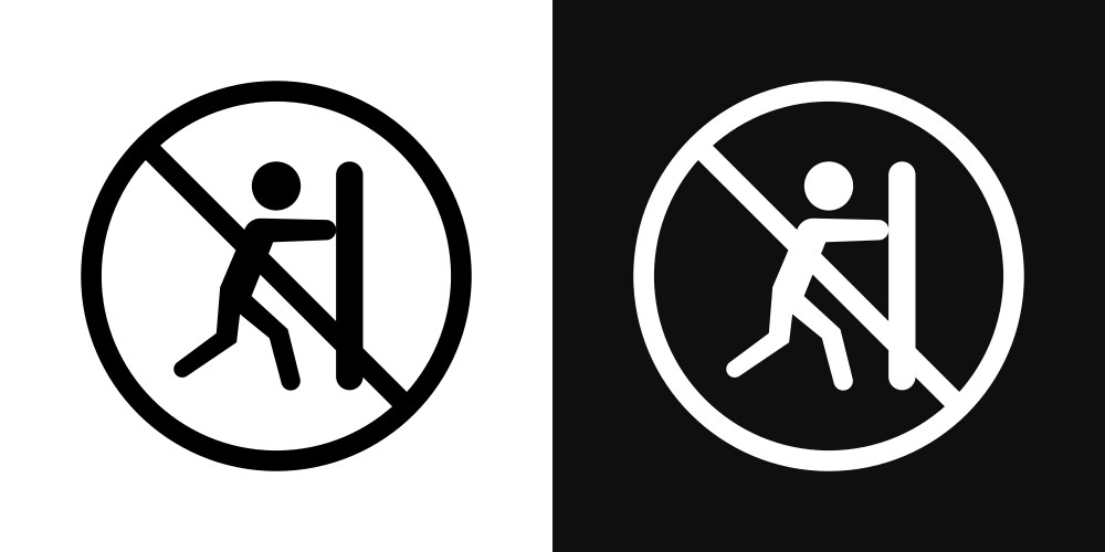 Do not push sign icon set red warning circle Vector Image
