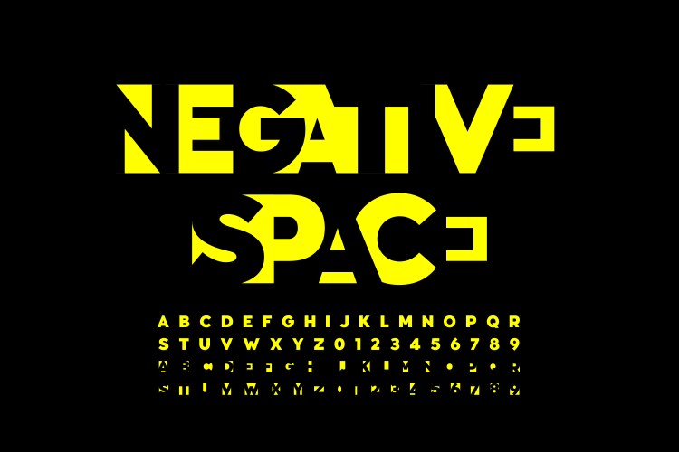 Negative space style font Royalty Free Vector Image