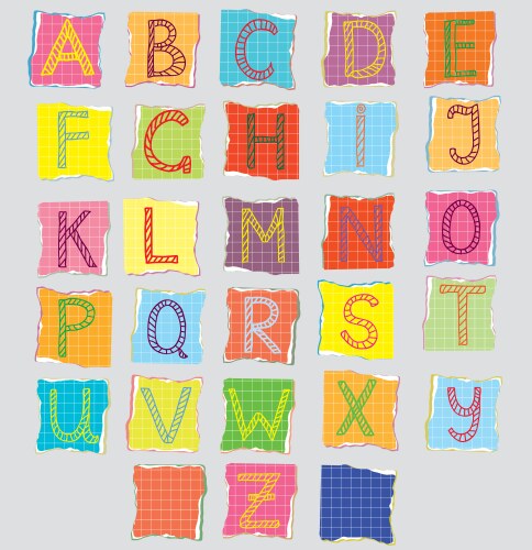 Collage alphabet letters made from Royalty Free Vector Image
