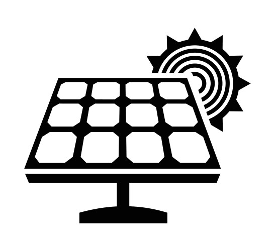 Solar panel icon related to utilities Royalty Free Vector