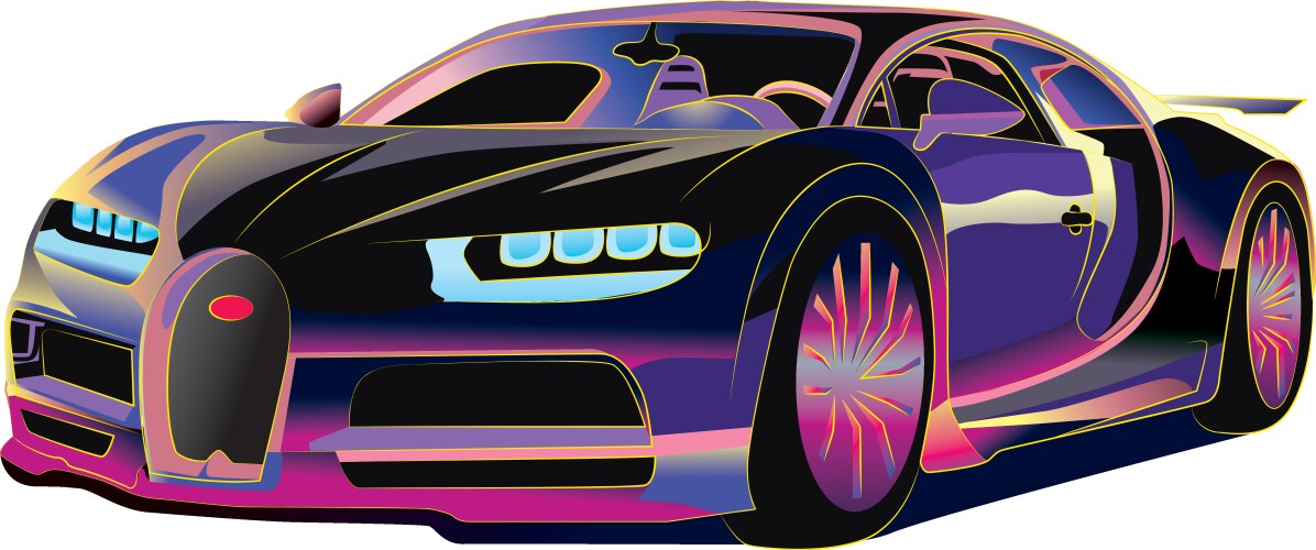 Bugatti Chiron Hypercar Royalty Free Vector Image