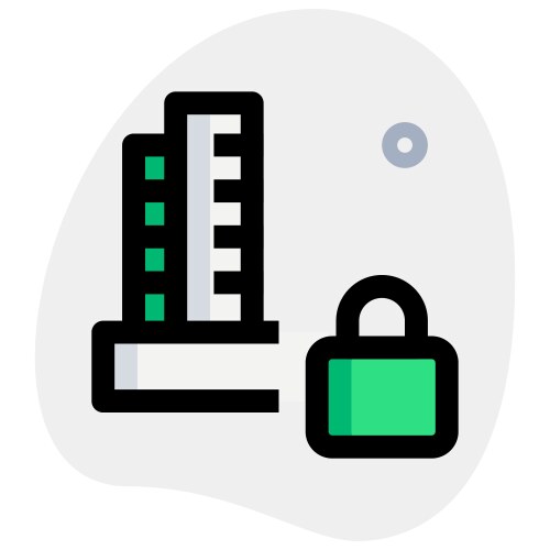 Building with enabled privacy system Royalty Free Vector