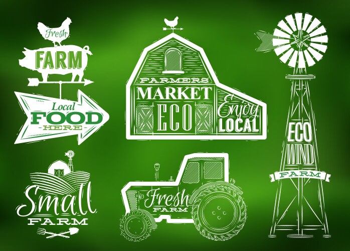 Farm vintage Royalty Free Vector Image - VectorStock