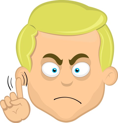 Head man blond light eyes hand snapping fingers Vector Image