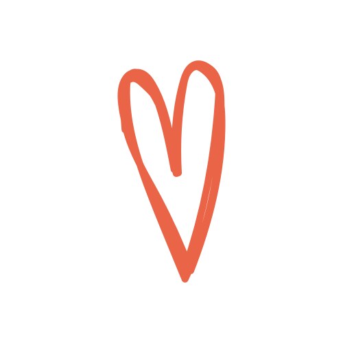 Pink heart sketch pencil drawing romantic pen Vector Image
