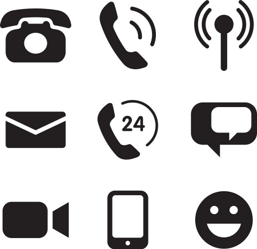 Contact web icons telephone home address email Vector Image