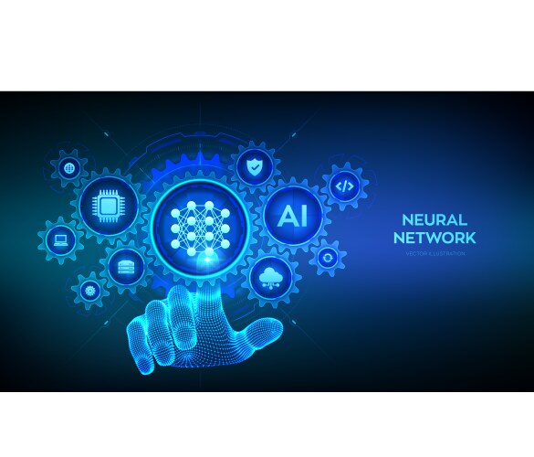 Machine learning ai artificial intelligence deep Vector Image