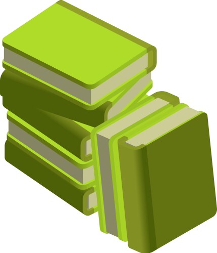 Red two isometric book in flat design style Vector Image