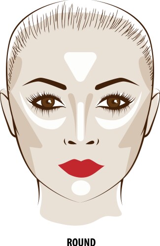 Contour and highlight makeup Royalty Free Vector Image