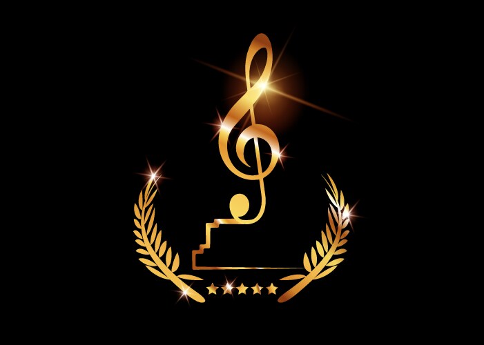 Gold music notes background Royalty Free Vector Image