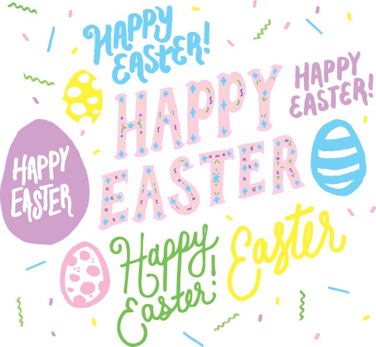 Happy Easter Words Vector Images (over 2,500)
