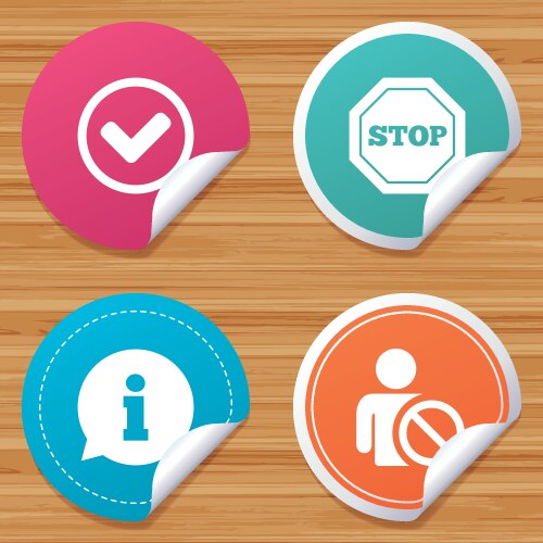 Information icons stop prohibition symbol Vector Image