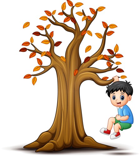 Many kids playing in the treehouse Royalty Free Vector Image