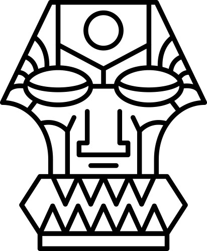 Tiki idols icon set cartoon style Royalty Free Vector Image