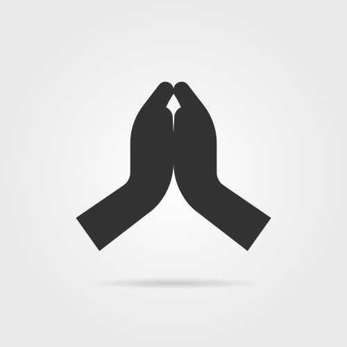 Praying hands black simple icon Royalty Free Vector Image Praying hands black simple icon Royalty Free Vector Image