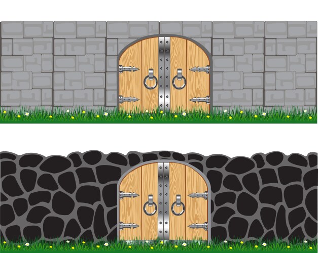 Gates in fortress Royalty Free Vector Image - VectorStock
